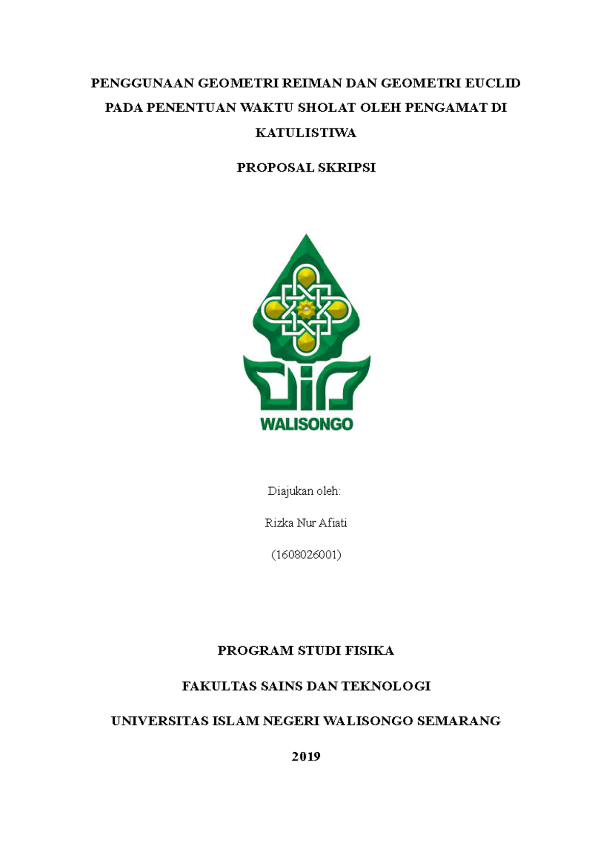 Proposal Skripsi Fisika - PENGGUNAAN GEOMETRI REIMAN DAN GEOMETRI ...