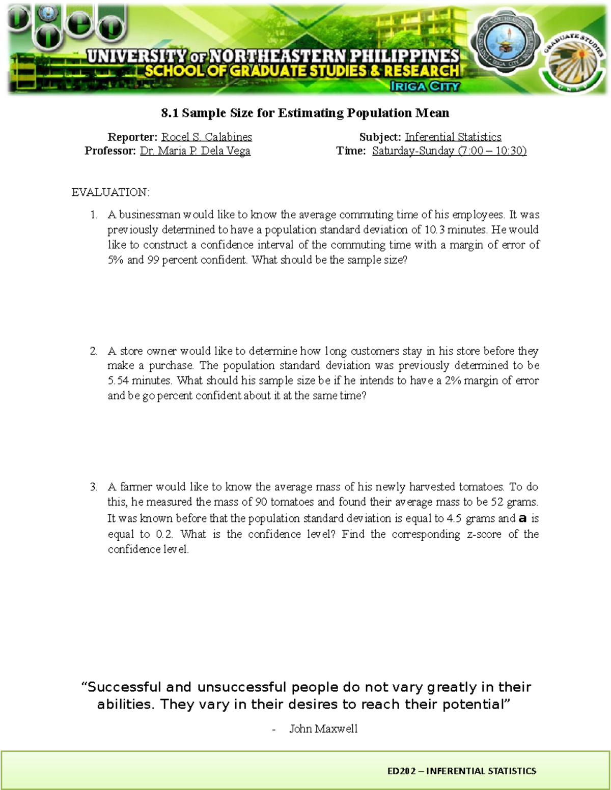 8.1-Sample-Size-for-Estimating-Population-Mean- Rocel- Calabines - 8 ...