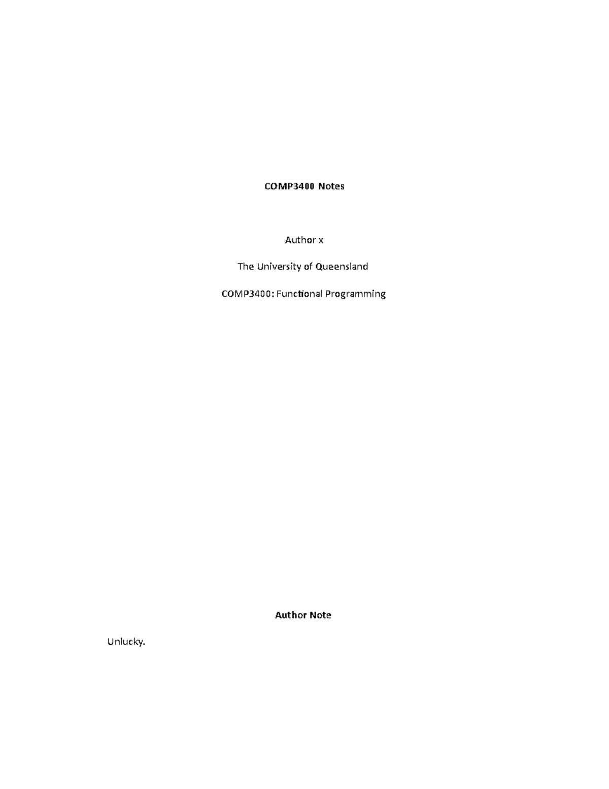 COMP3400 Notes - COMP3400 Notes Author x The University of Queensland ...