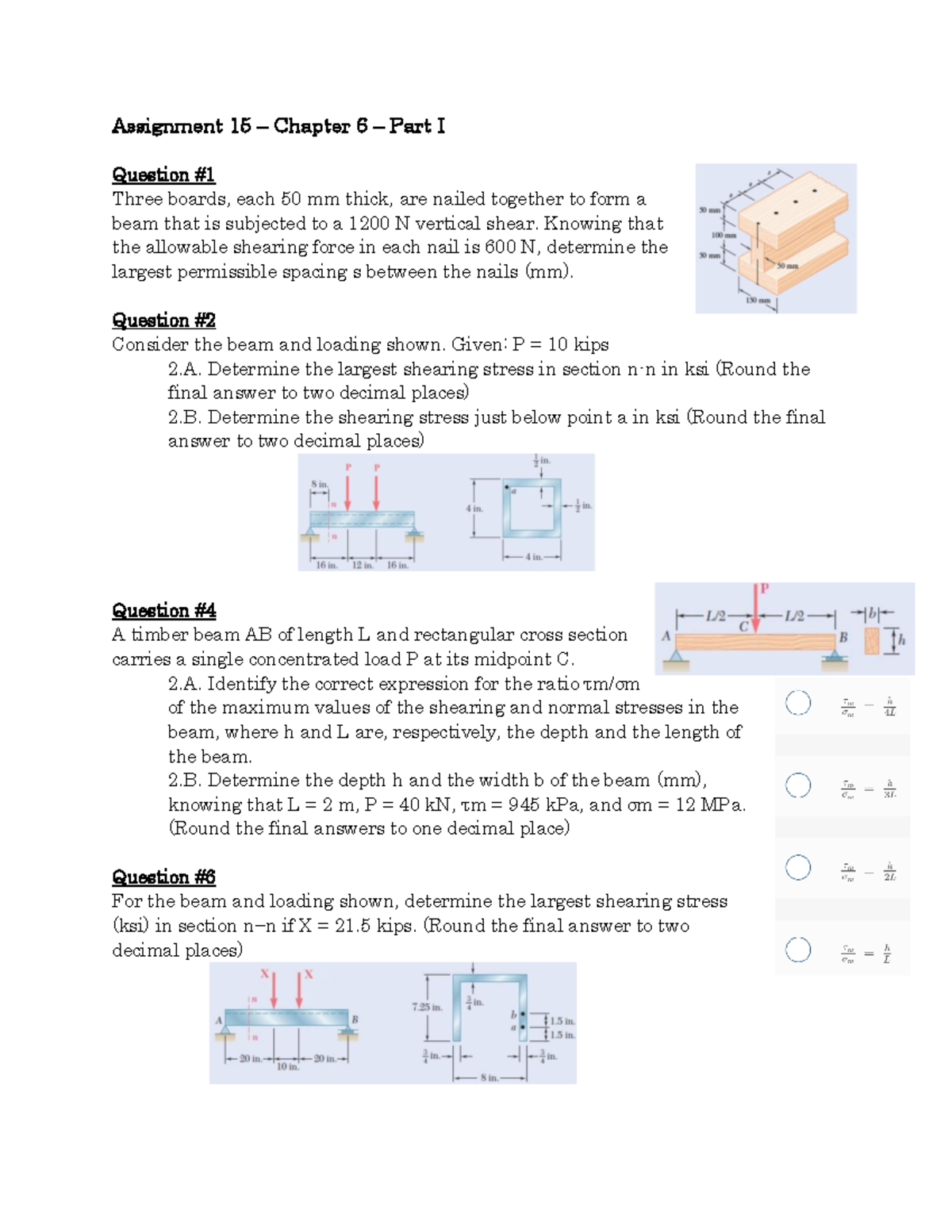 MEM230 Week 8 Assignments - Assignment 15 – Chapter 6 – Part I Question ...