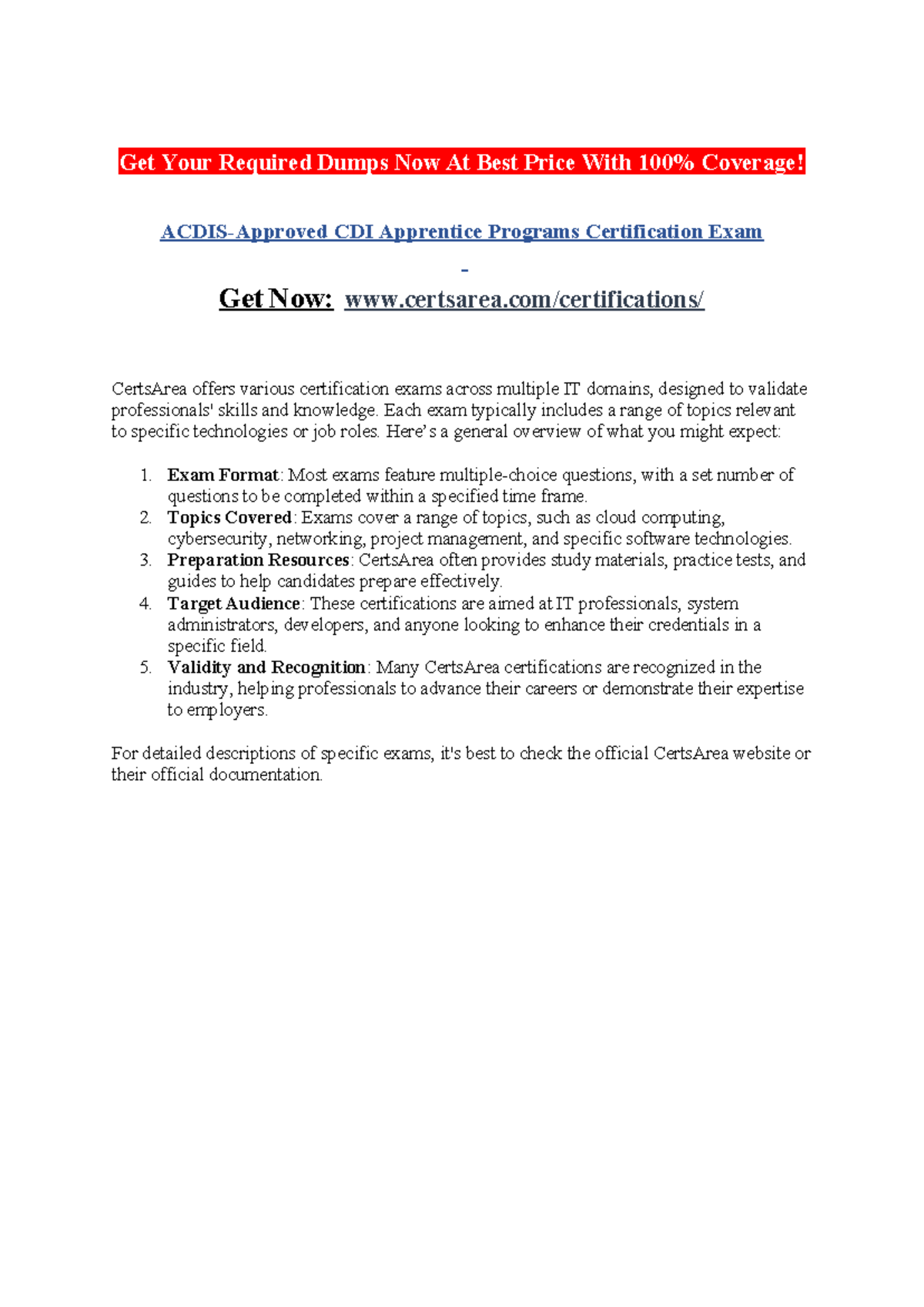 Acdis-Approved CDI Apprentice Programs Certification Exam - Get Your ...