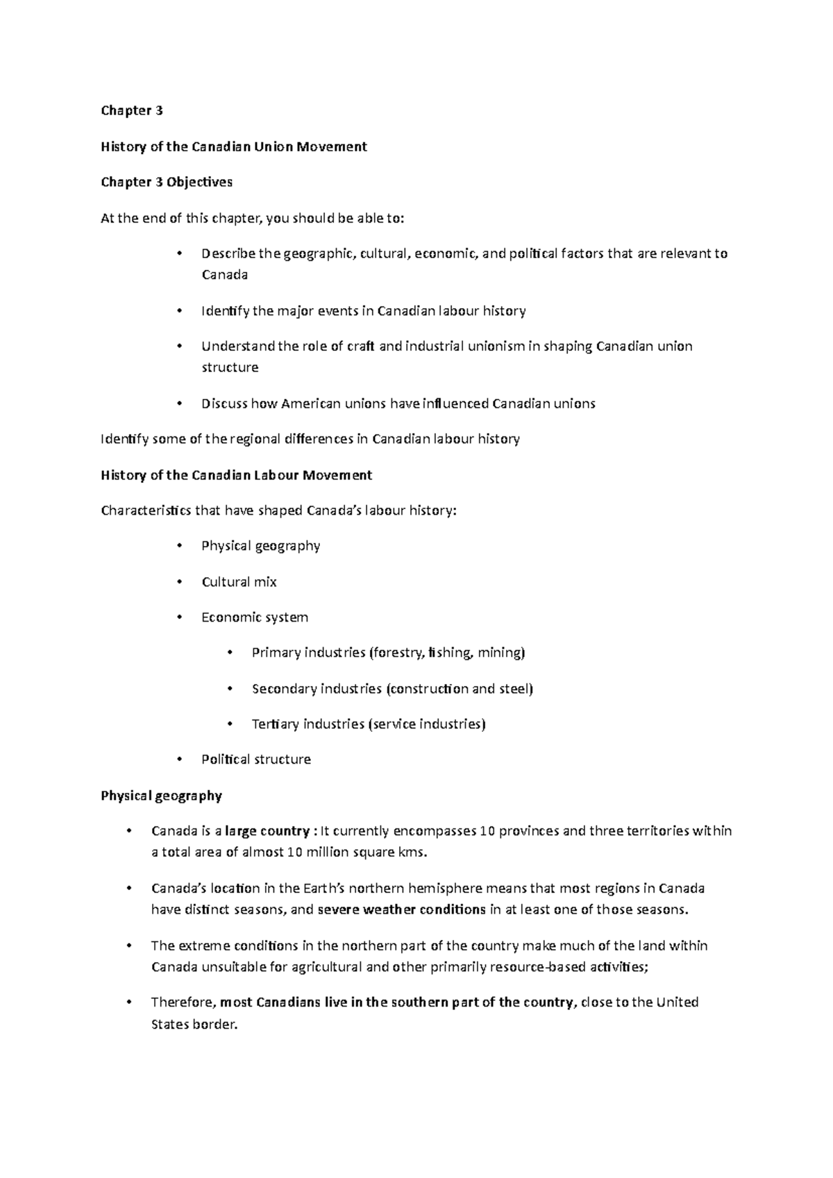Ch3 part 1 - imp notes - Chapter 3 History of the Canadian Union ...