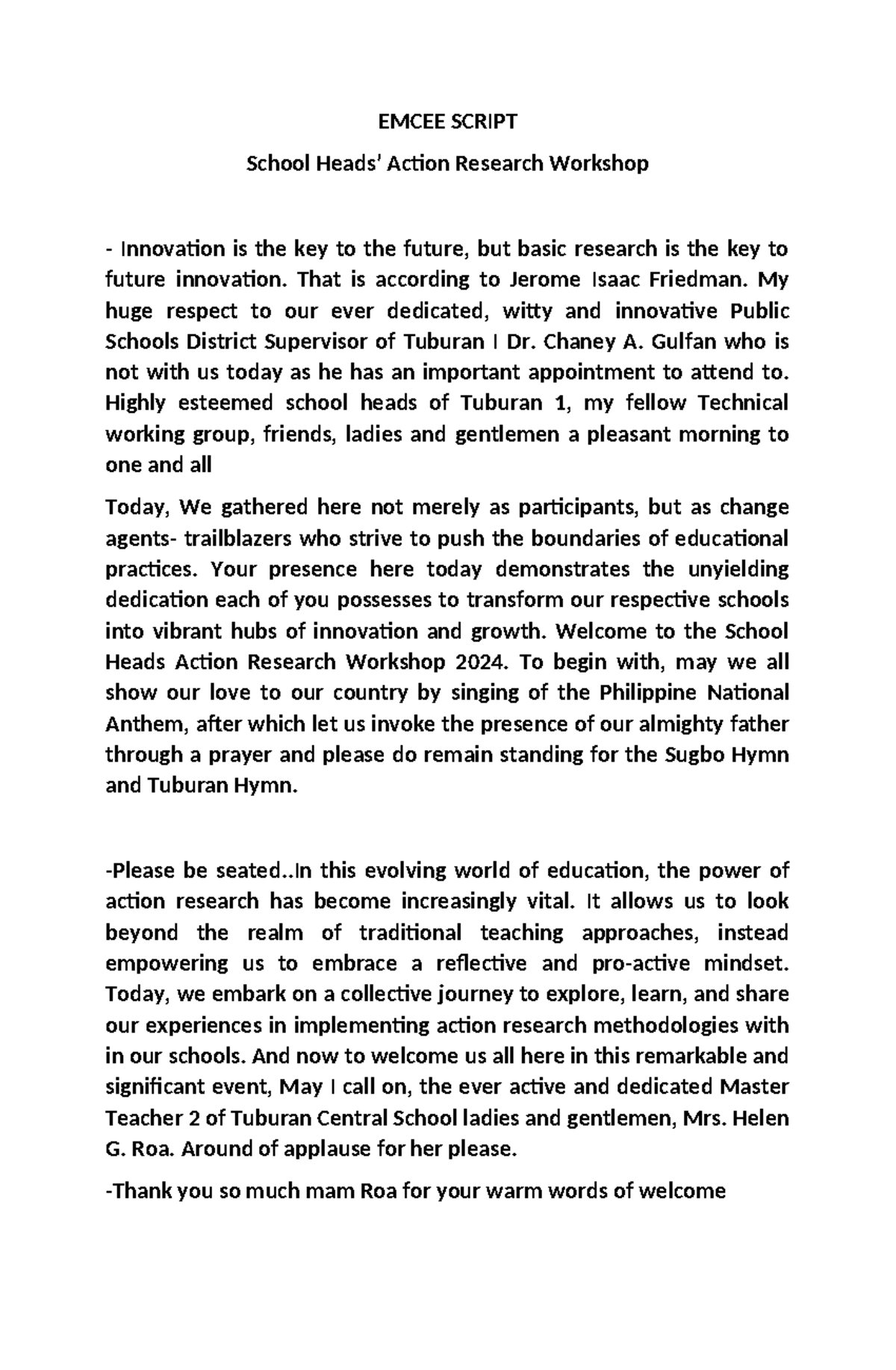 My Education Journey - EMCEE SCRIPT School Heads’ Action Research ...