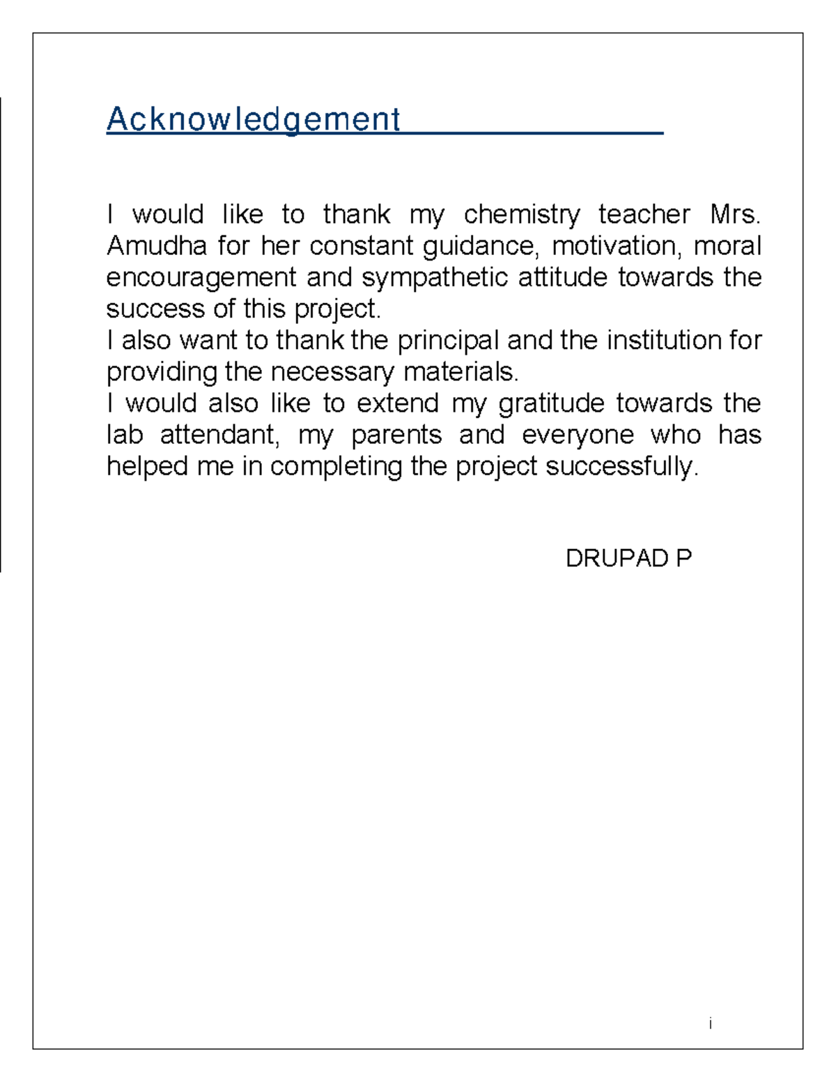 Feismo - This is the physics project - i Acknowledgement I would like ...