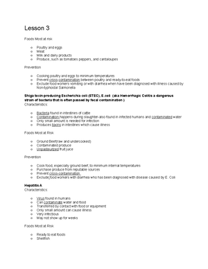Food Safety Lesson 2 - Lesson 2:Food Borne Illness overview Foodborne ...