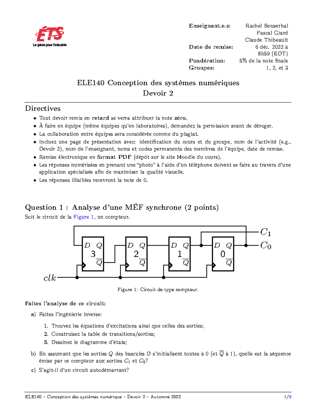 Devoir 2 - Enseignant.e: Rachel Bouserhal Pascal Giard Claude Thibeault ...