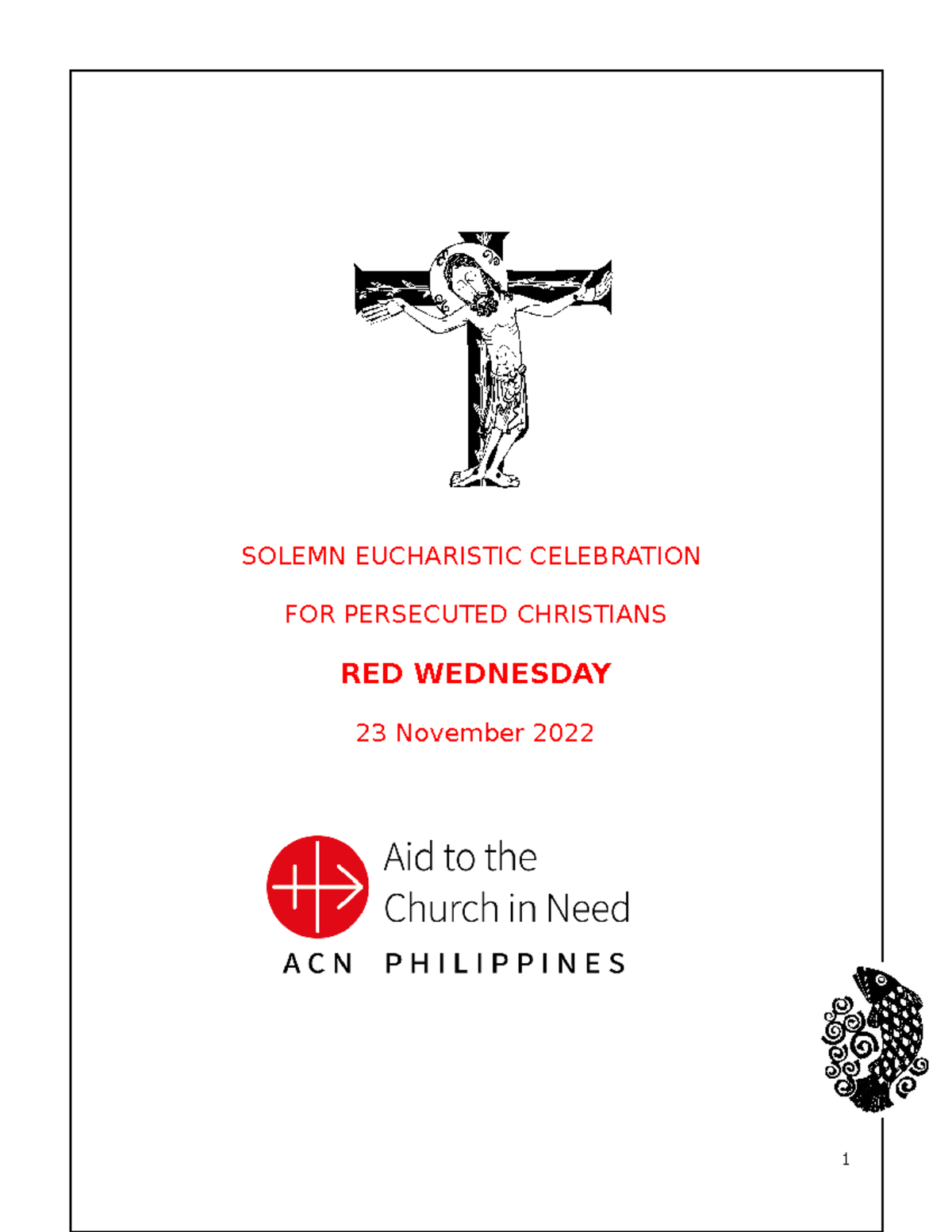 Red Wednesday 2022 Liturgy- English - SOLEMN EUCHARISTIC CELEBRATION ...