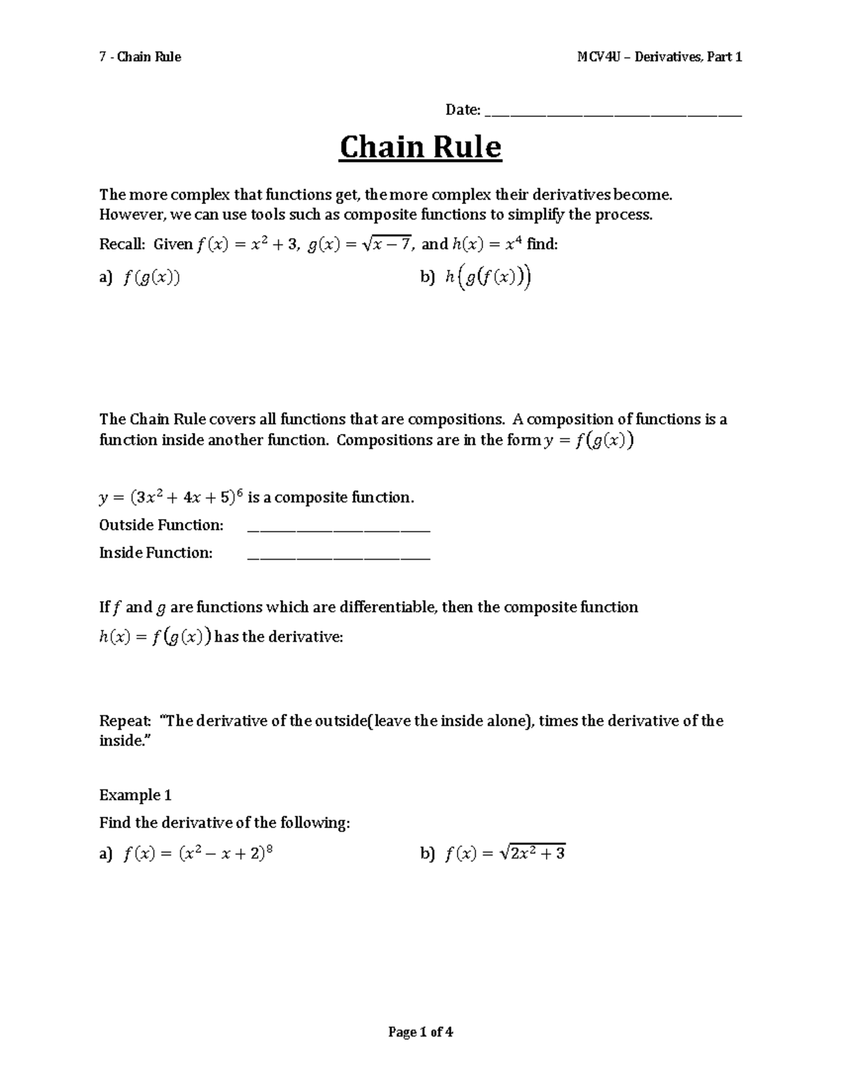 07 - Chain Rule - Notes - Date ...