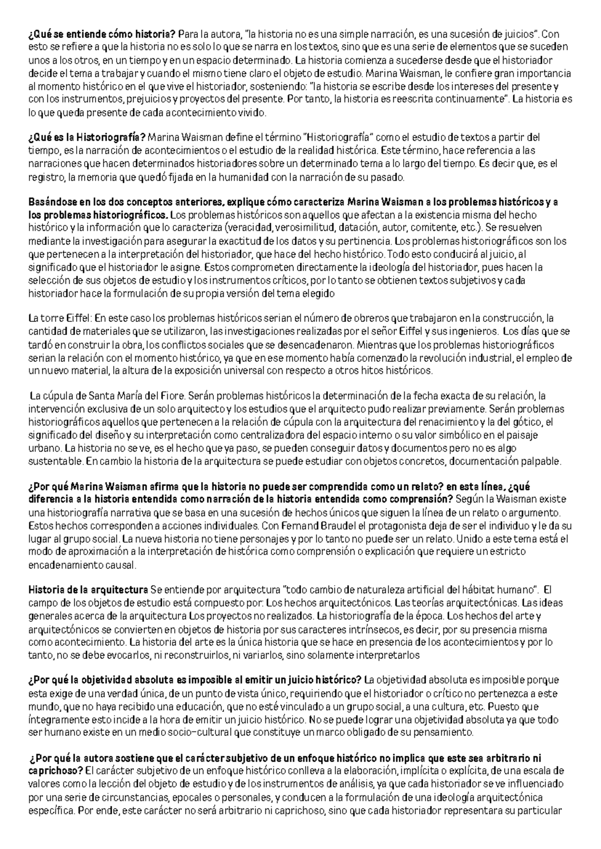 Resumen typ - ¿Qué se entiende cómo historia? Para la autora, “la ...