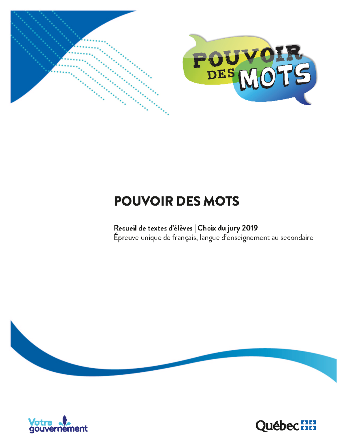 Pouvoir-mots-2019 - POUVOIR DES MOTS MINISTÈRE DE L’ÉDUCATION ET DE L ...