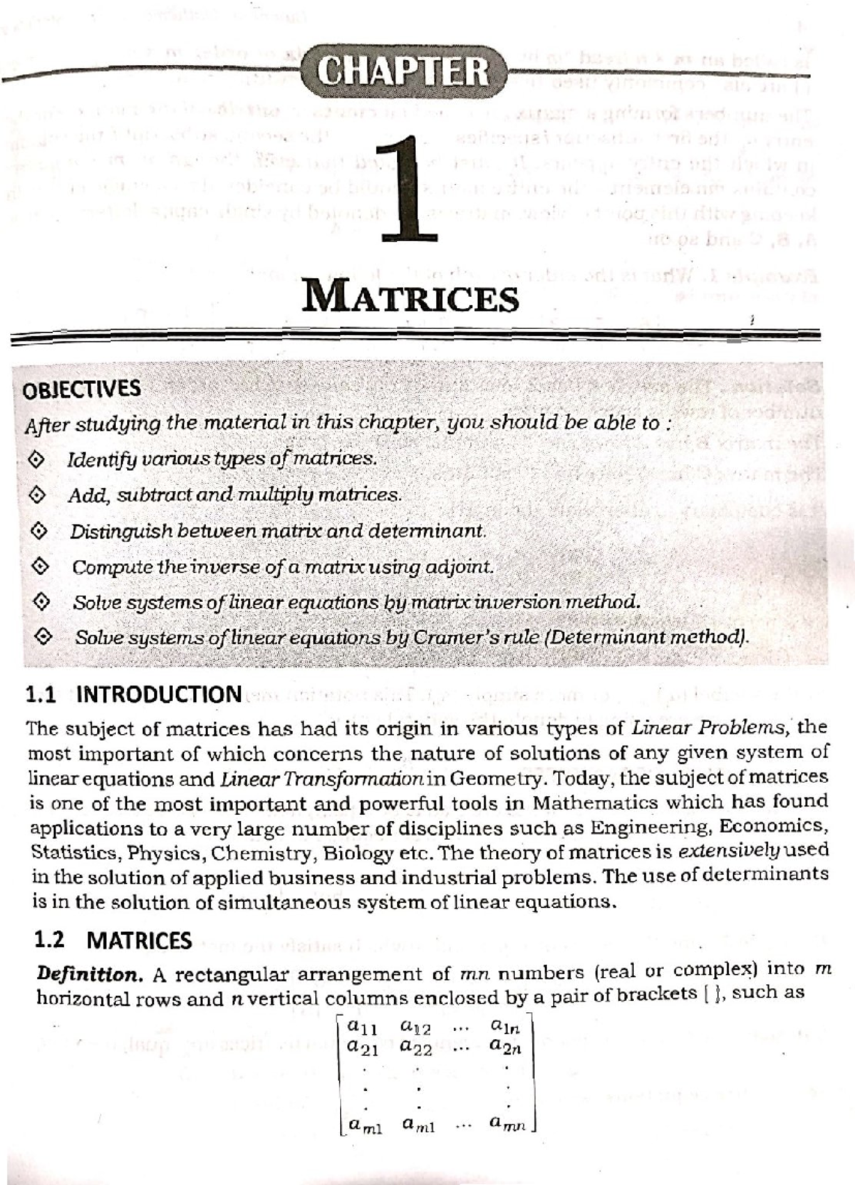 Matrices - Necessary for BBA, B.com and MBA students. - MATRICES After ...
