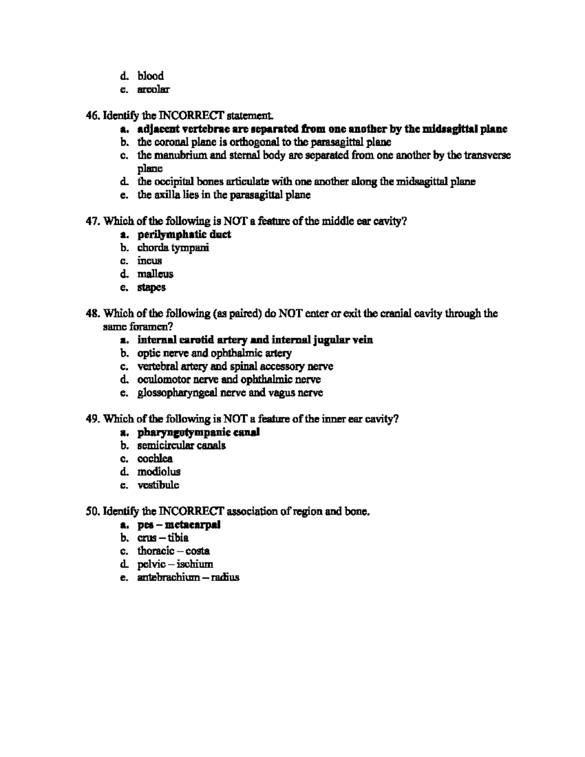 Human Anatomy Practice Exam 1 pg8 - BIOL 253 - Studocu