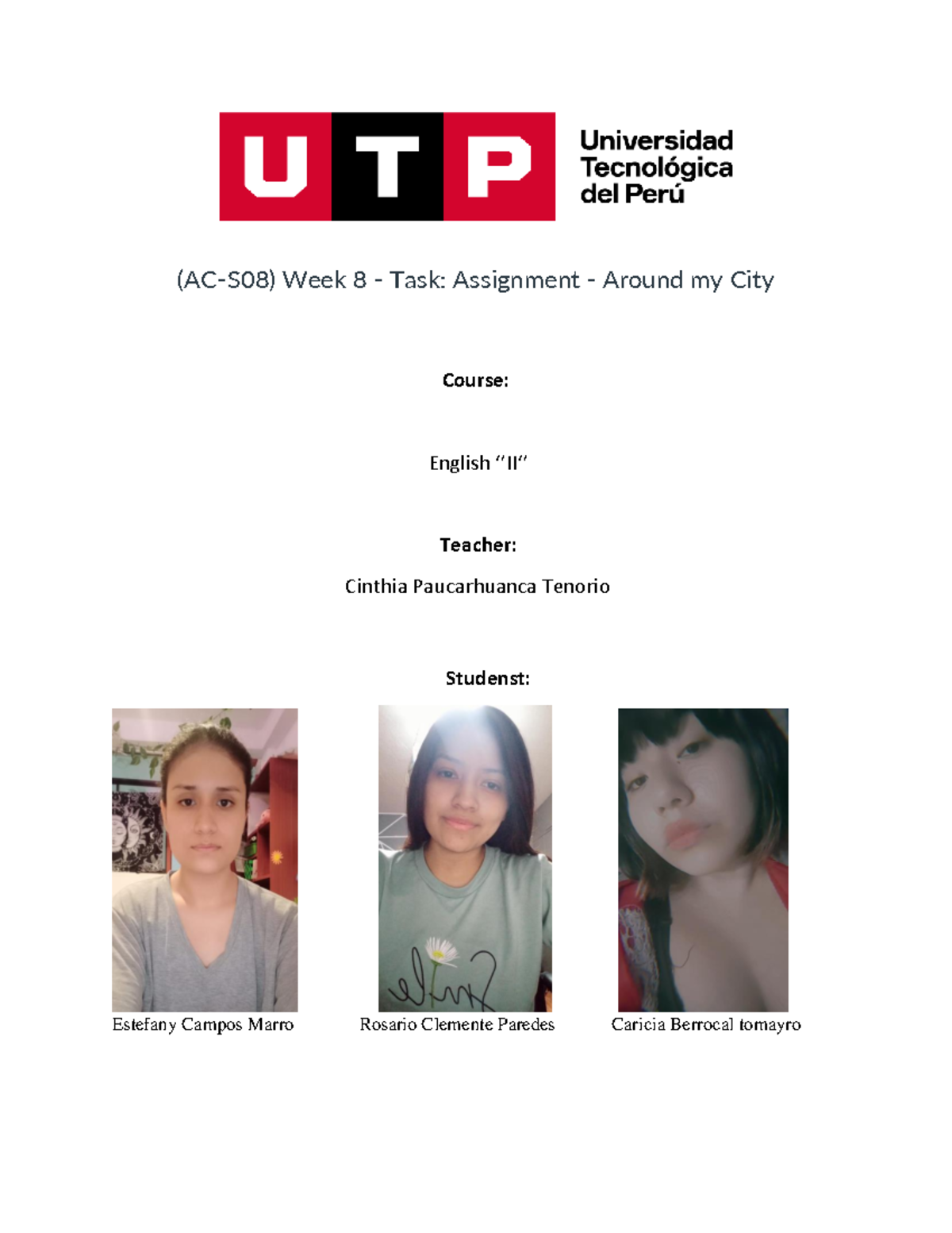 (AC-S08) Week 8 - Task Assignment - Around my City (1) - (AC-S08) Week 8 - Task: Assignment ...