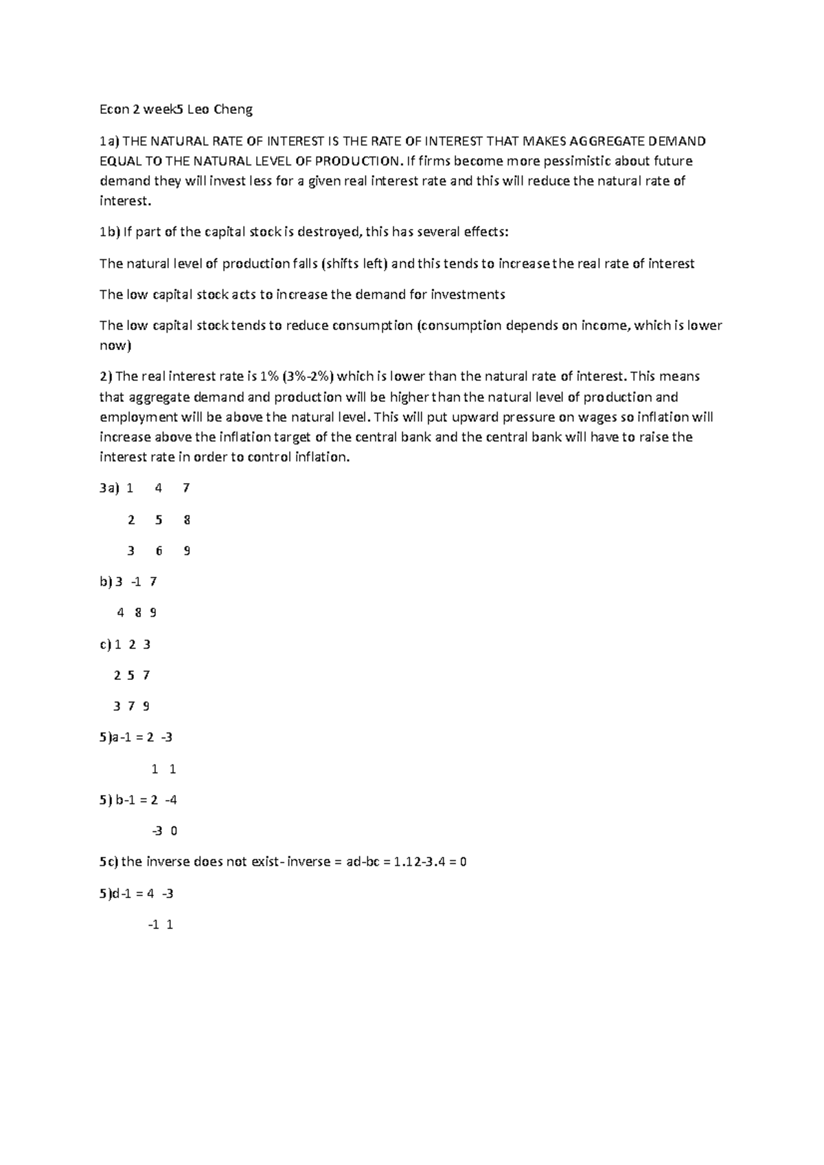 Econ 2 week5 - wEEK 5 TUTORIAL WORK - Econ 2 week5 Leo Cheng 1a) THE ...