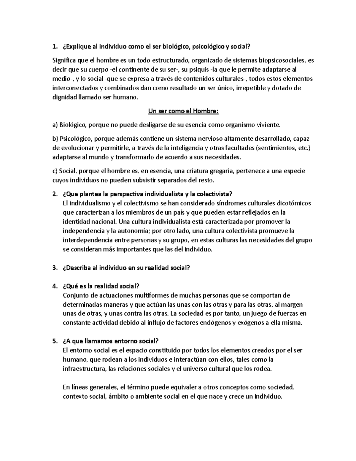 Explique al individuo como el ser biológico - ¿Explique al individuo ...