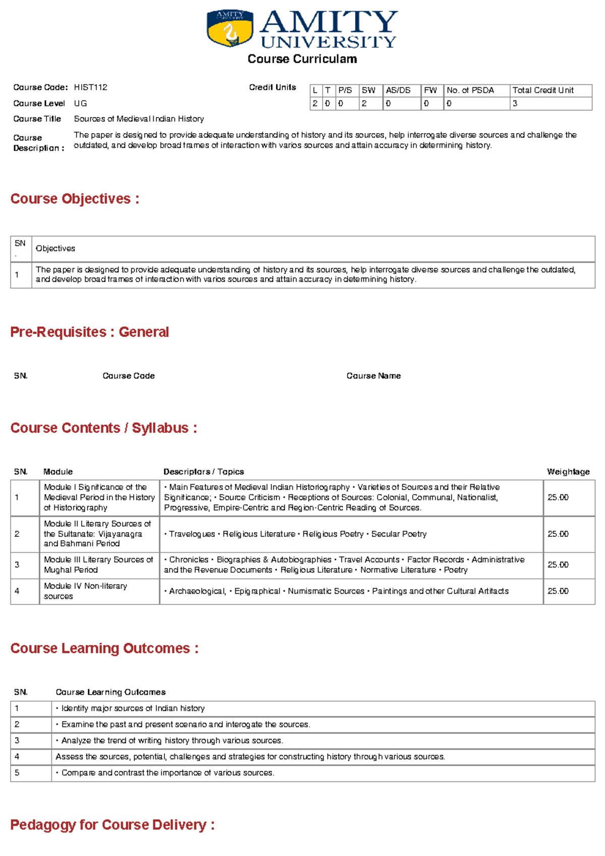 Course Curriculum (10) - Course Objectives : Pre-Requisites : General ...