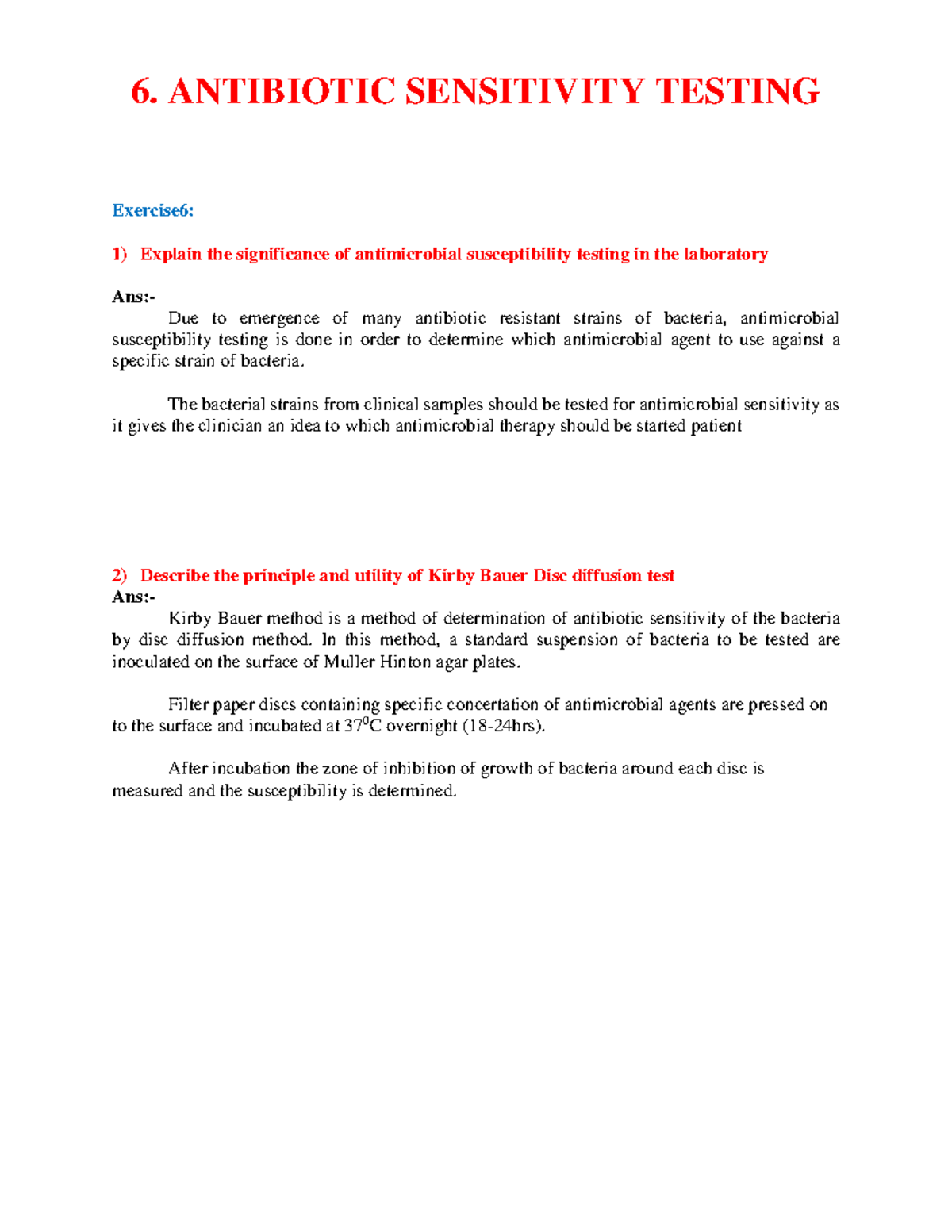 Antibody sensitivity testing - 6. ANTIBIOTIC SENSITIVITY TESTING ...