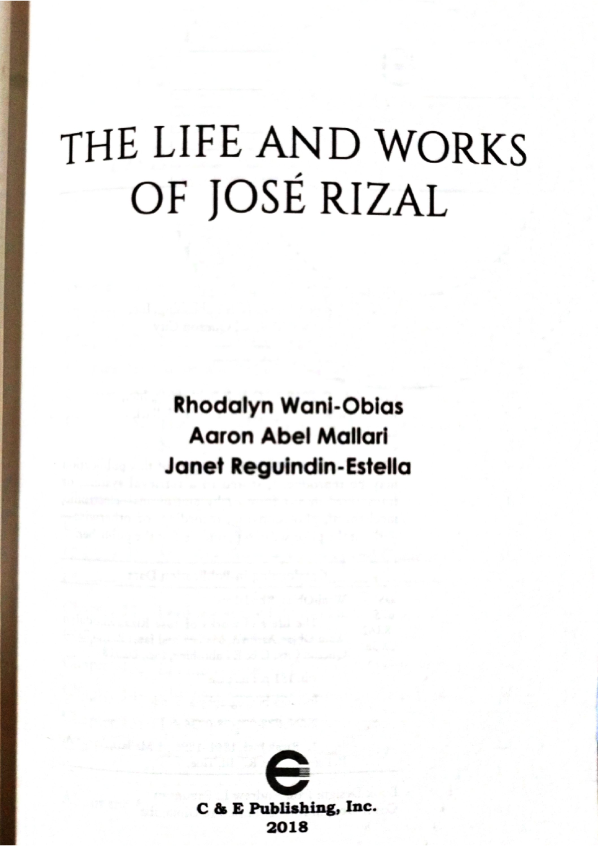 Rizal+Obias - For your study - THE LIFE AND WORKS OF JOSÉ RIZAL ...