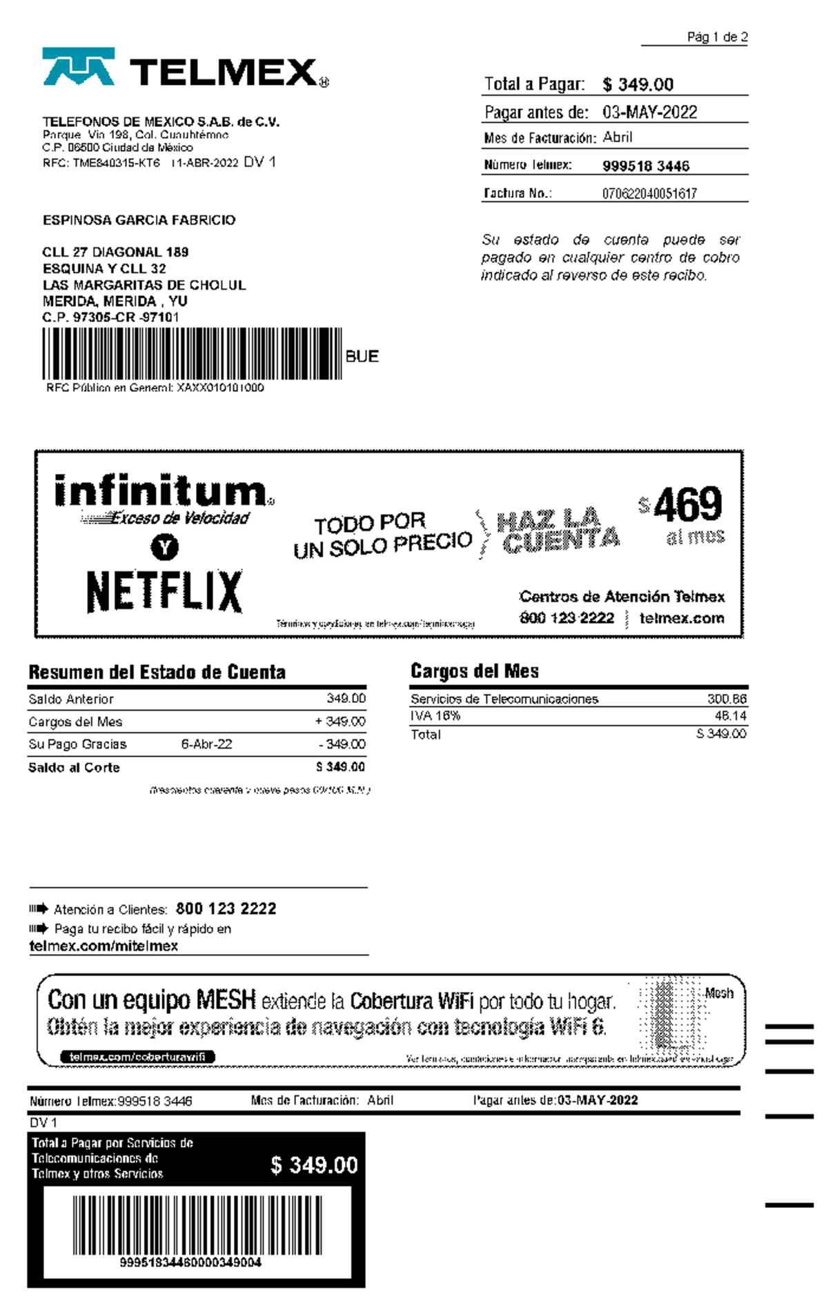 Recibo-Abr - es una - Contabilidad y costos - Studocu