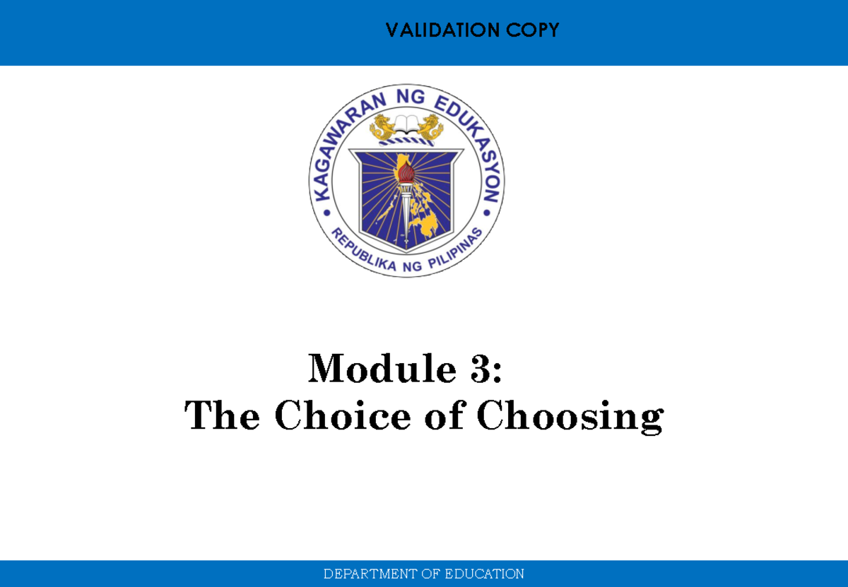 Module No.-3-CGP-G12 - Assignment - DEPARTMENT OF EDUCATION VALIDATION ...