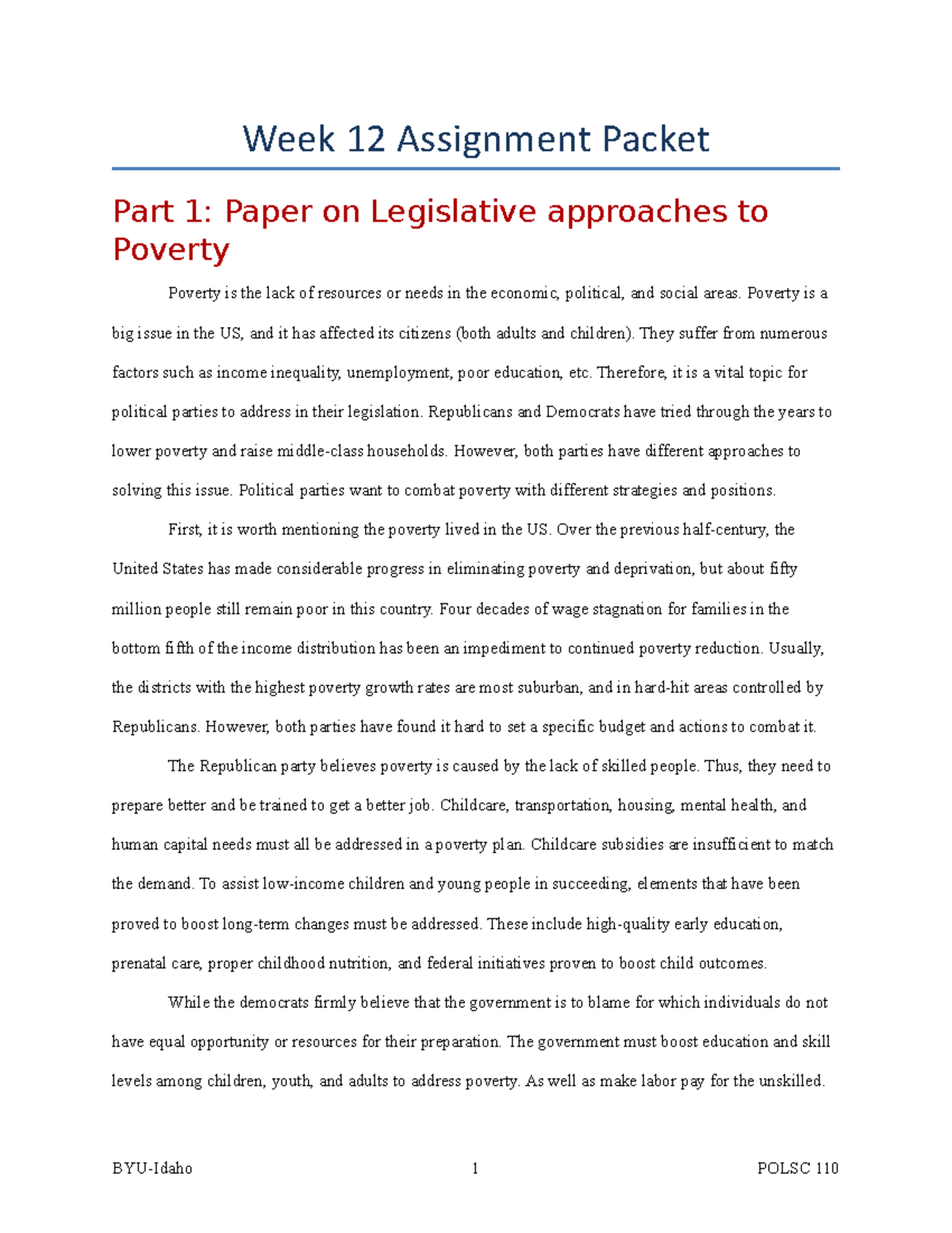 Week12Assignment Worksheet - Week 12 Assignment Packet Part 1: Paper on ...