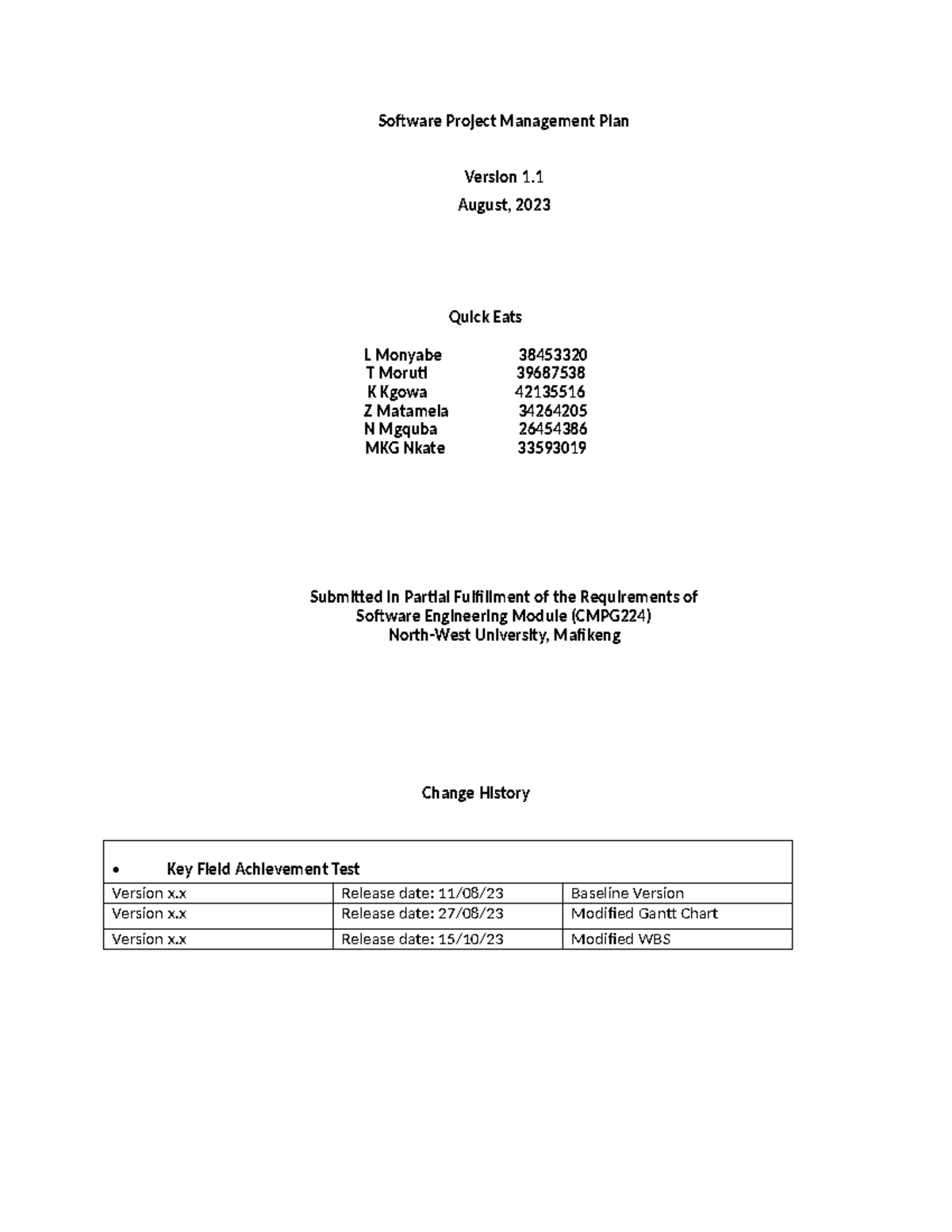 Project Plan-Group 7 - Proposal plan template - Software Project ...