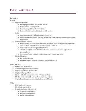 Quiz 1 Study Guide - Lecture 1: What is Global Health? - State of ...