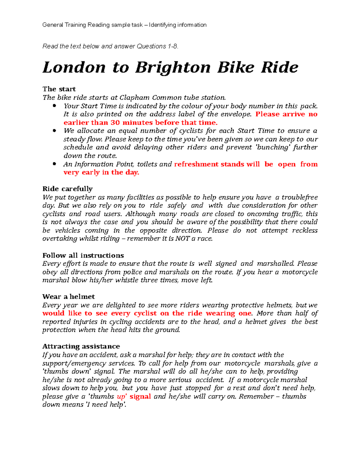 115020 general training reading sample task - identifying information ...