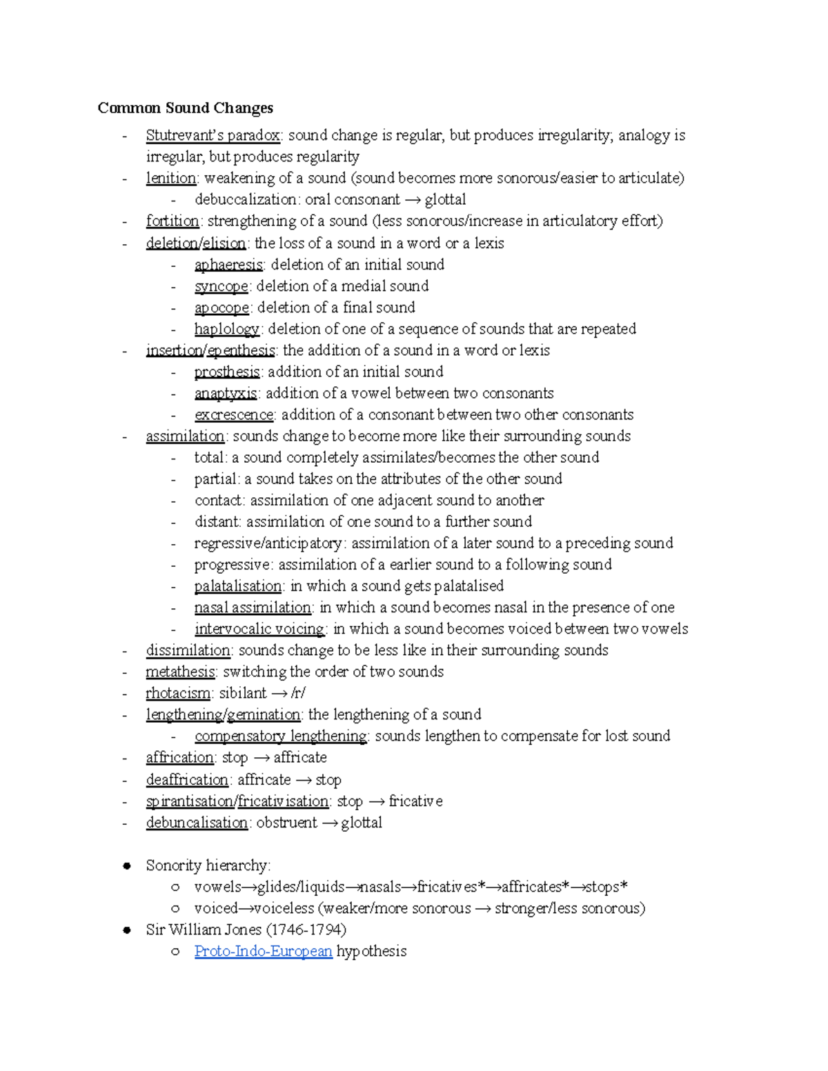 LING115 s21midterm - condensed notes on topics covered in the first ...