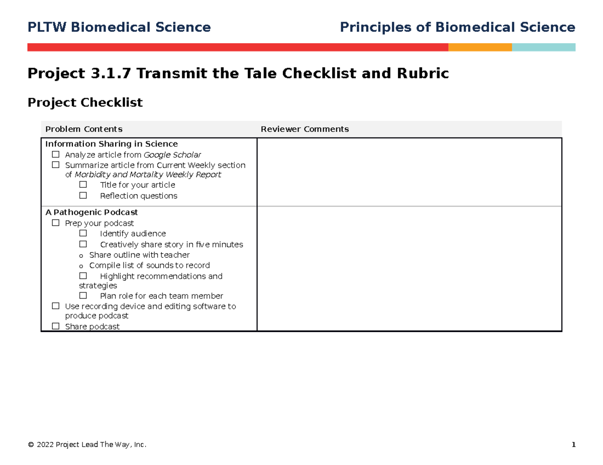 Pbs 317 SV Transmit The Tale Rubric - Project 3.1 Transmit the Tale ...