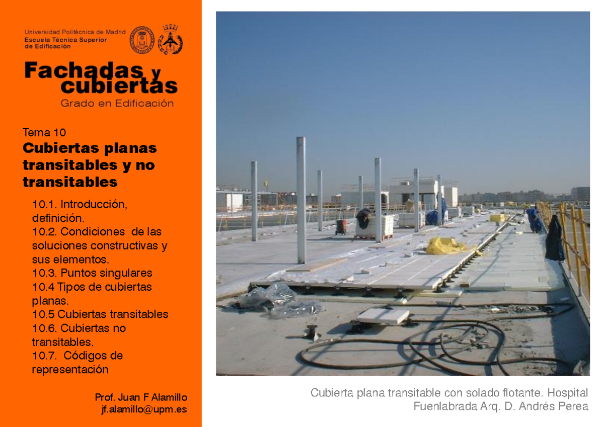 U10 TEMA 10 Cubiertas Planas - Cubierta plana transitable con solado ...