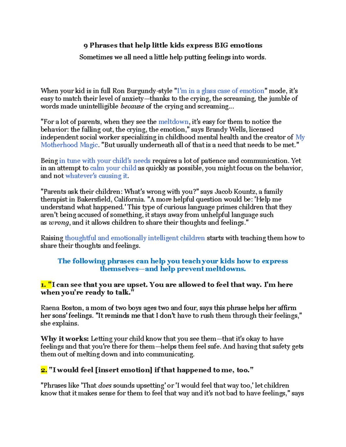 9 phrases that help little kids express big emotions - 9 Phrases that ...