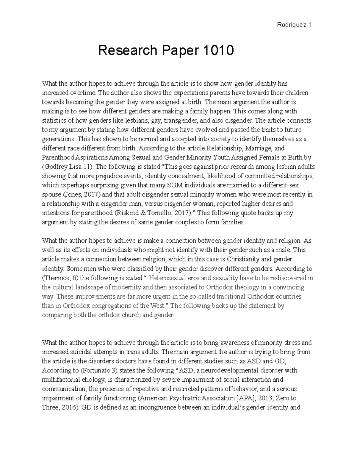 Research Paper 1010 - Rodriguez 1 Research Paper 1010 What the author ...