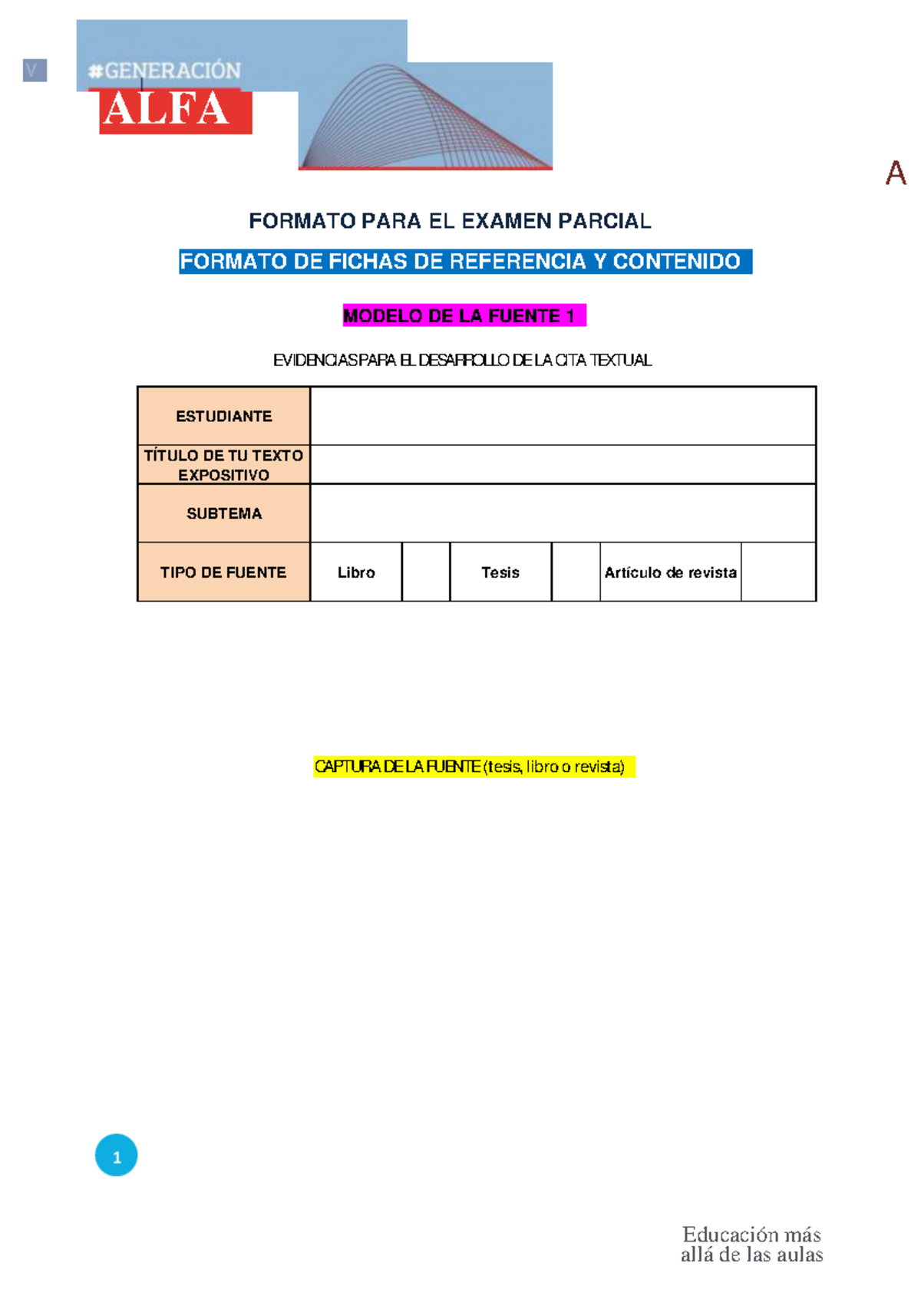 Formato PARA EL Examen Parcial - Ocred - V ALFA A FORMATO PARA EL ...