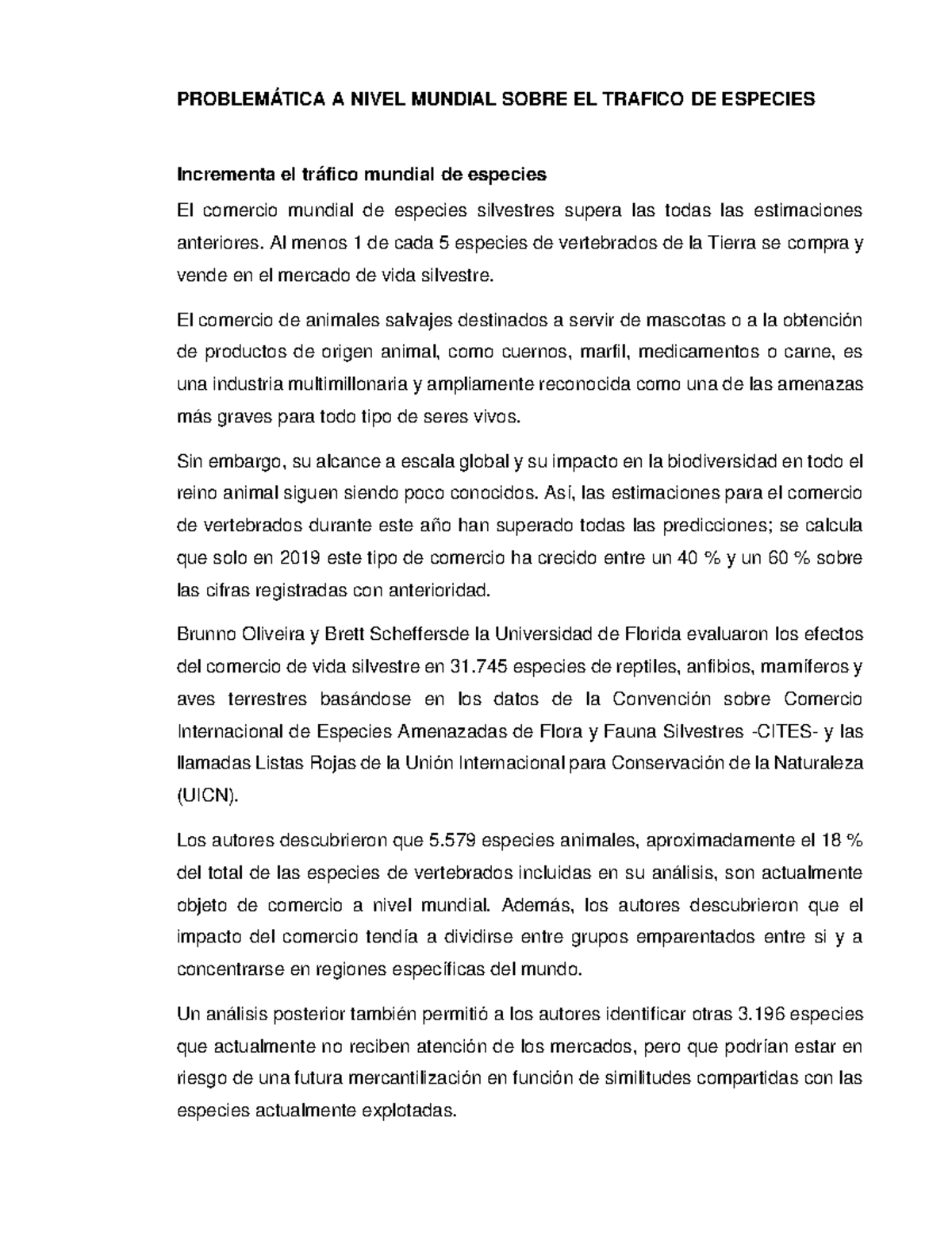 Problematica Mundial - PROBLEMÁTICA A NIVEL MUNDIAL SOBRE EL TRAFICO DE ...