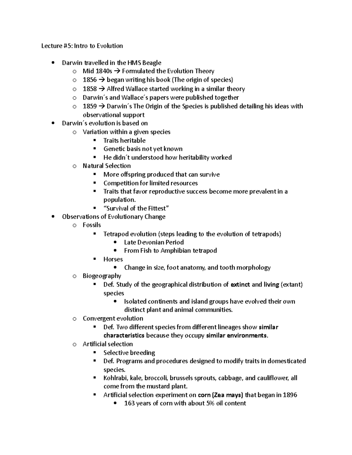 Lectures for Exam 1 - lecture notes for memorizing - Lecture #5: Intro ...