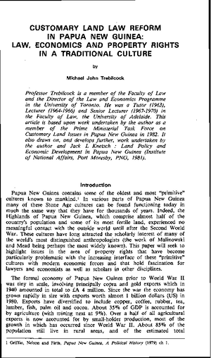Customary Land Tenure in PNG - CUSTOMARY LAND TENURE IN PAPUA NEW ...