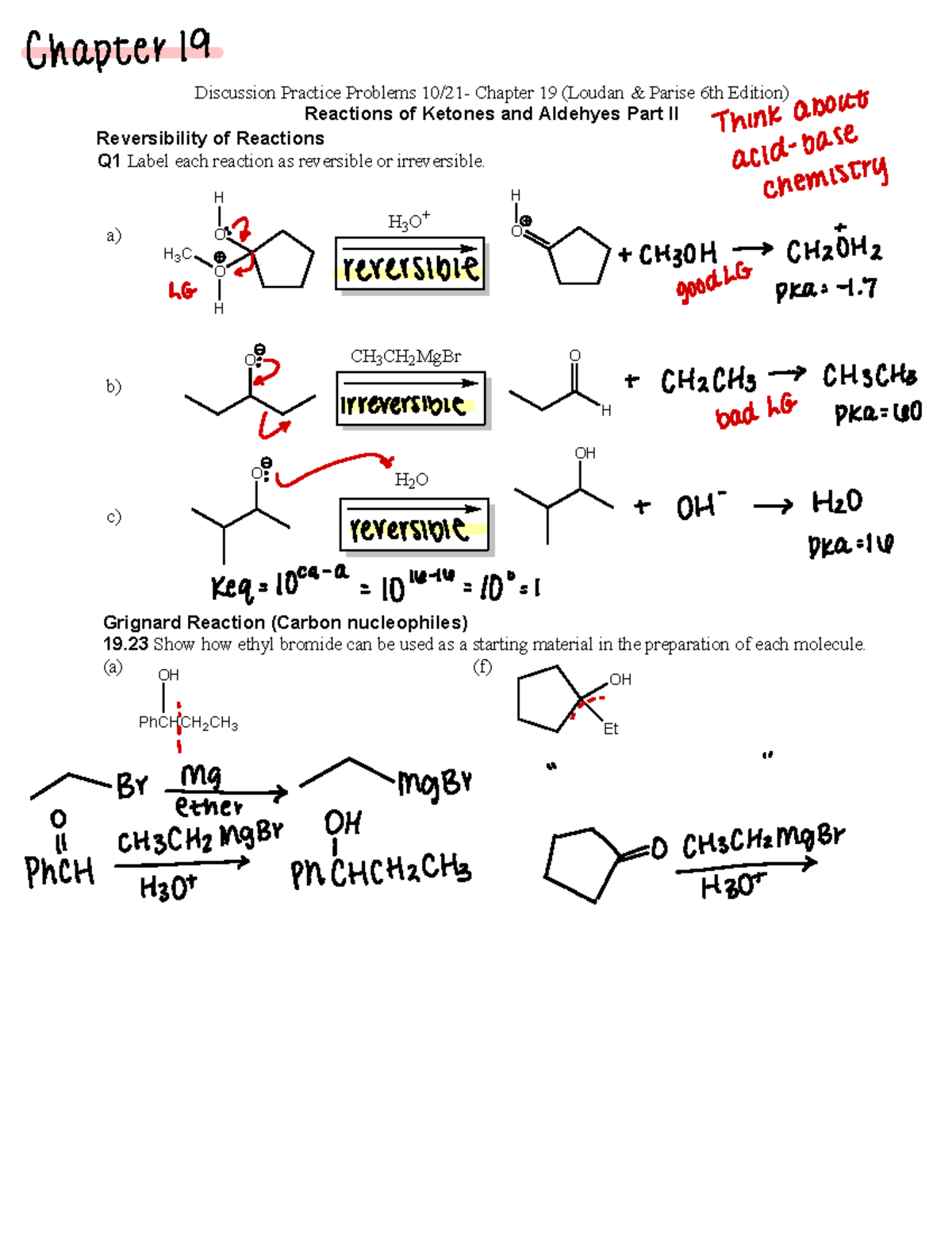 CHEM241 Week 8 Discussion wrkst with answers - Discussion Practice ...