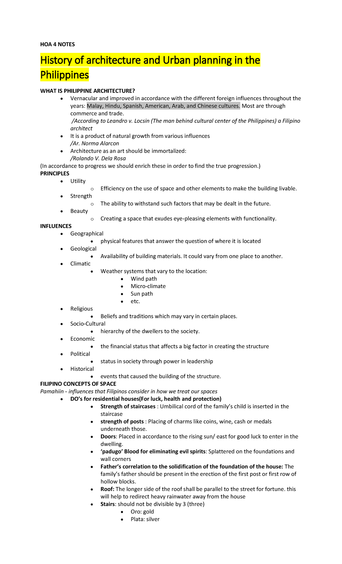 HOA-4- Notes - nah - HOA 4 NOTES History of architecture and Urban ...