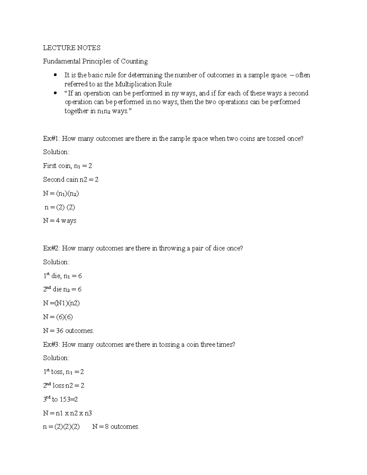 Lecturesnote 1 - Notes - LECTURE NOTES Fundamental Principles of ...