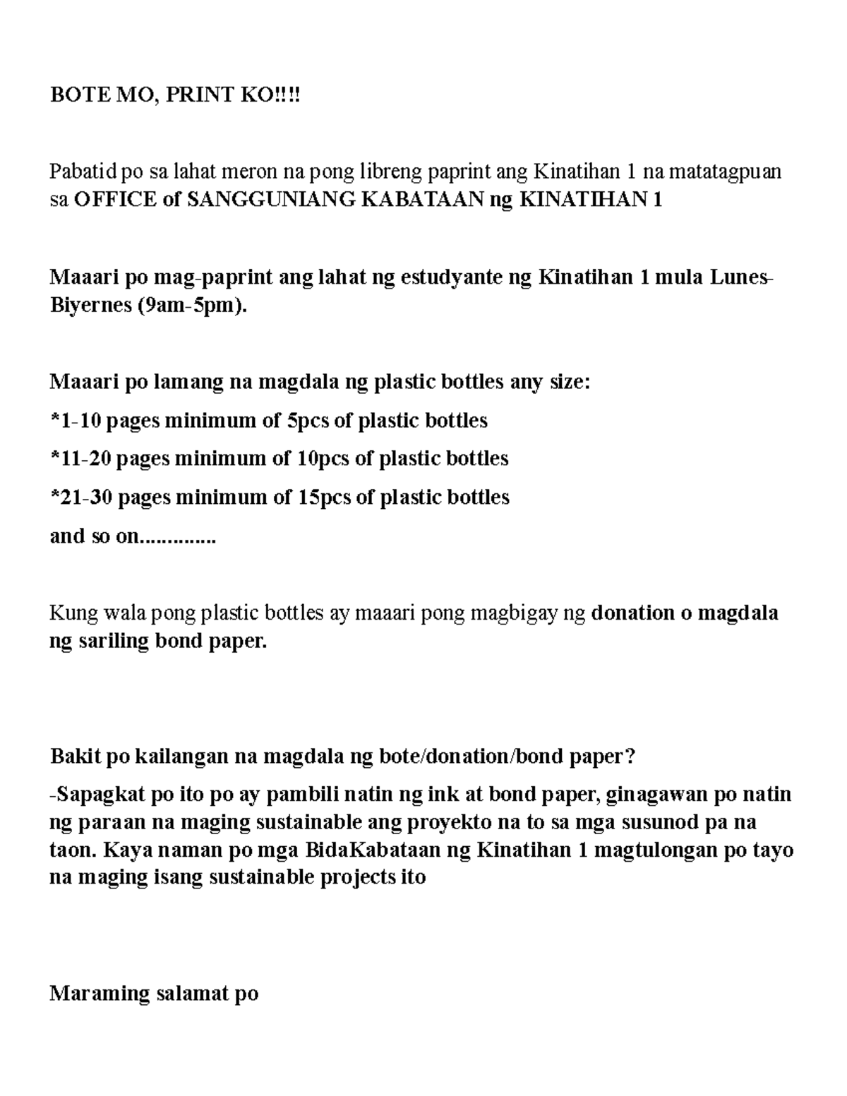 BOTE MO - this is so very usefulkl - BOTE MO, PRINT KO!!!! Pabatid po ...