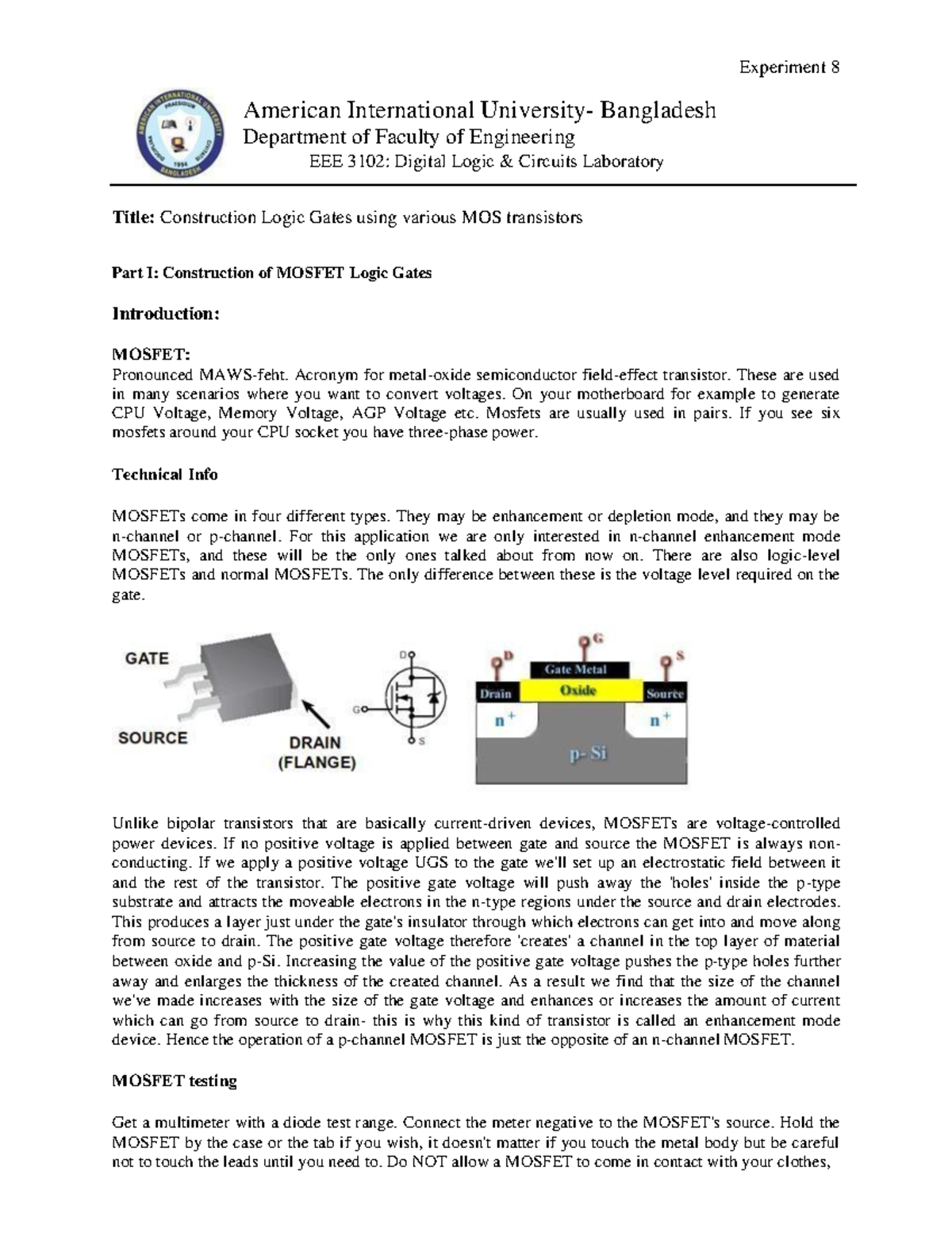 DLC LAB 08 student manual Spring 2022-23 - Title: Construction Logic ...