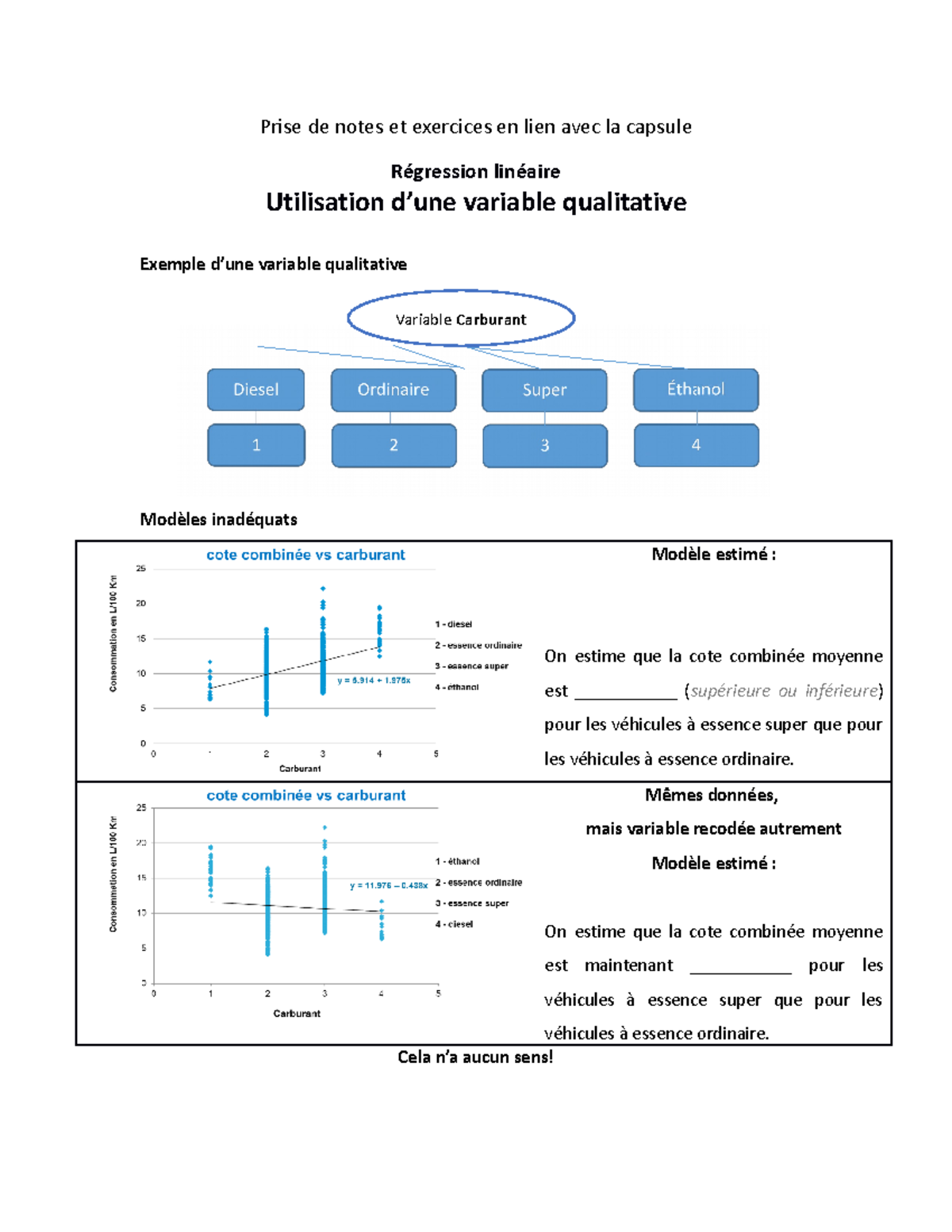 Utilisation d une variable qualitative v2 - Variable Carburant Prise de ...