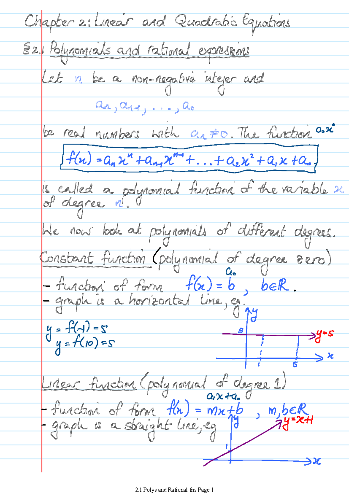 2.1 Polynomials and rational functions;4 - Maths124 - Studocu