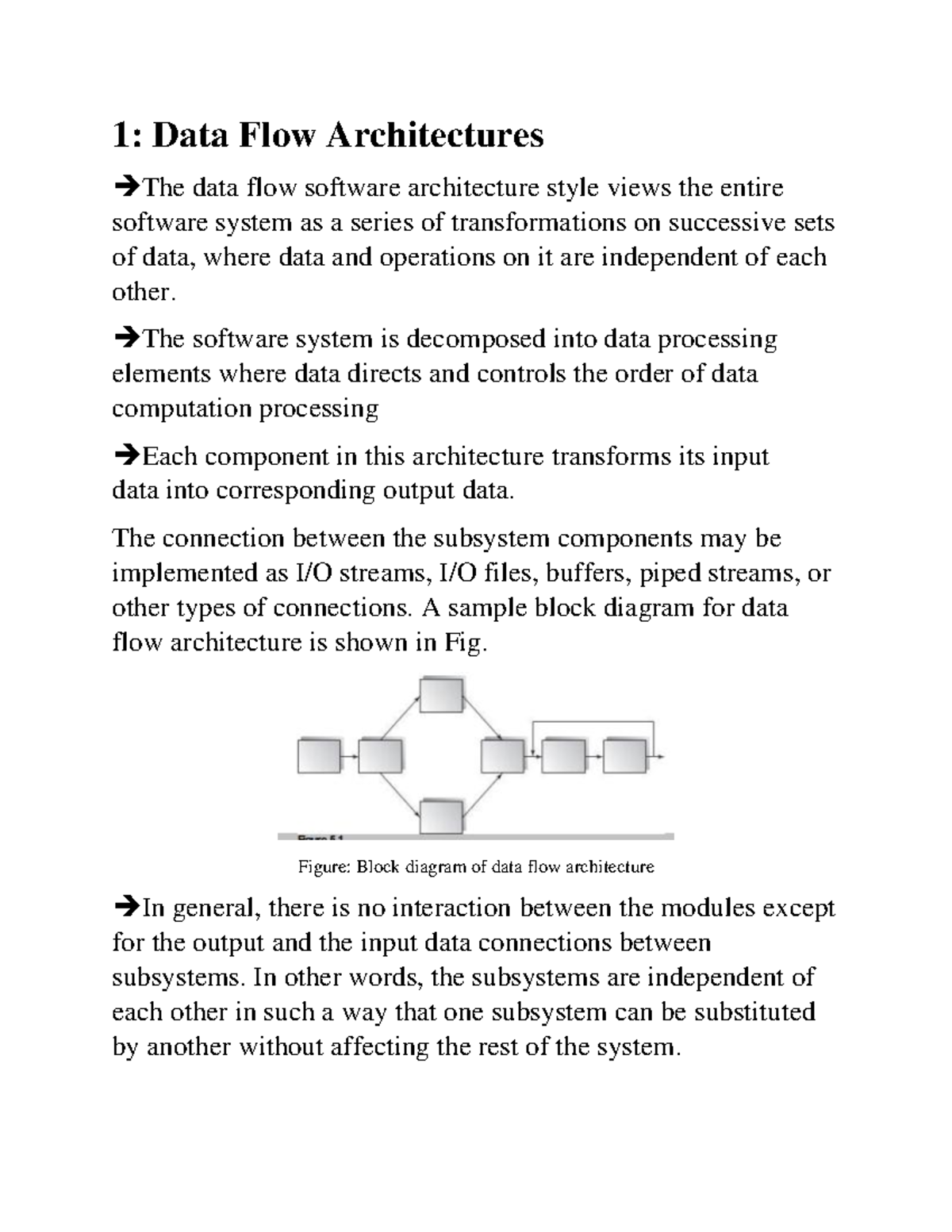 9 0 Data Flow, Data Centred and Hierarchical Architectures - Copy - 1: Data Flow Architectures ...
