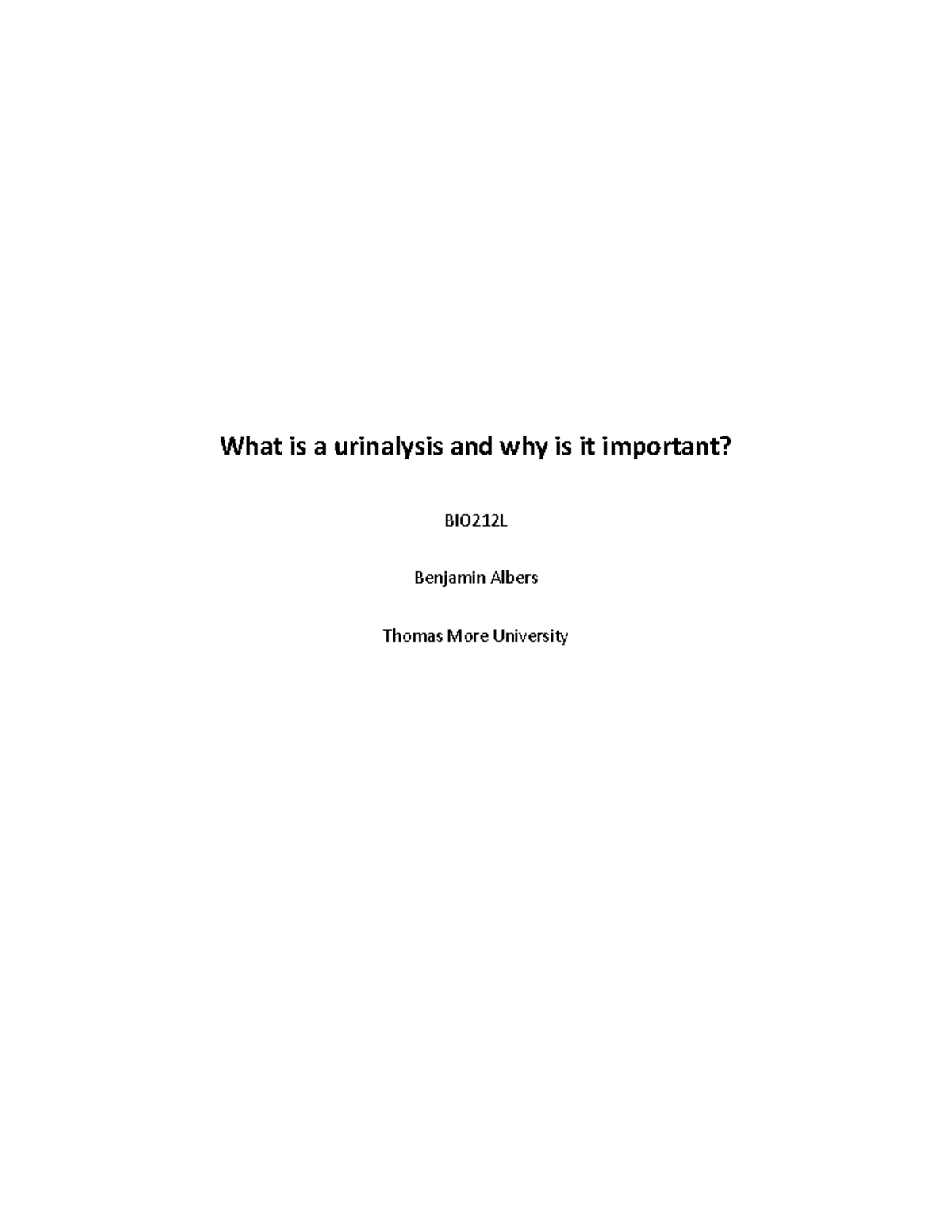 Urinalysis Lab Report - What is a urinalysis and why is it important ...