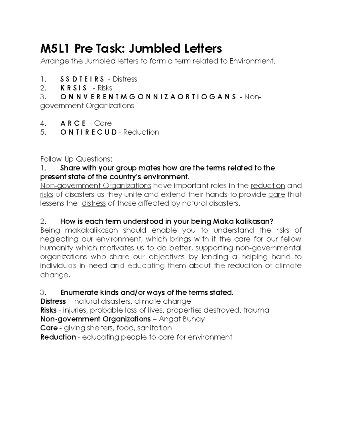 NSTP M5L1 Pre Task - NSTP M5L1 Pre Task - M5L1 Pre Task: Jumbled ...