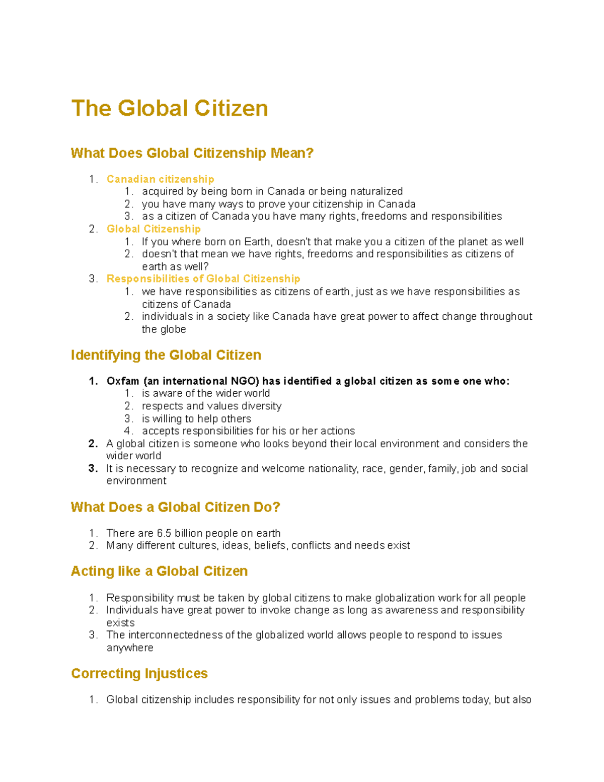 The Global Citizen - social 20 - The Global Citizen What Does Global ...