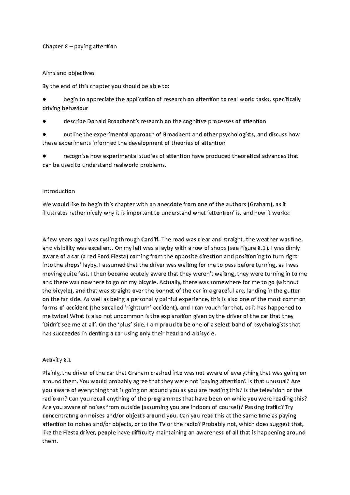 Chapter 8 - 1.1, 1 - in depth notes on the investigating methods ...