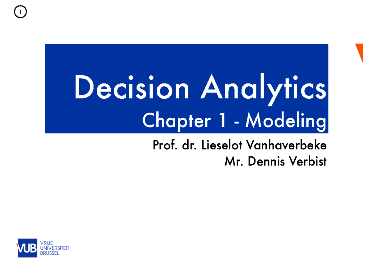 DA-Chapter 1 - Theory of chapter 1 - Decision Analytics Chapter 1 ...